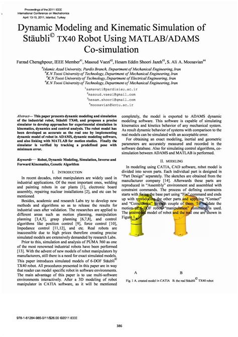 Pdf Kinematic Simulation Of Staubli Tx40 Robot Icm Dokumen Tips