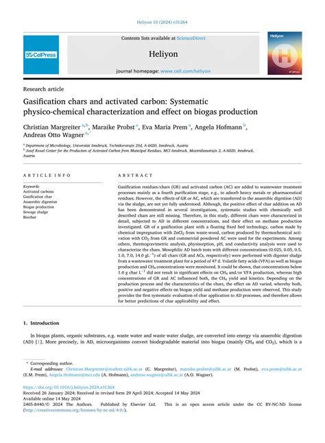 Pdf Gasification Chars And Activated Carbon Systematic Physico