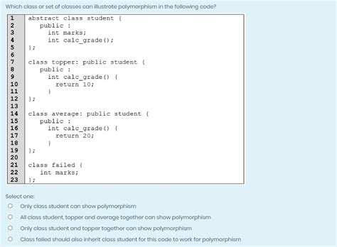Solved Which Class Or Set Of Classes Can Illustrate Chegg