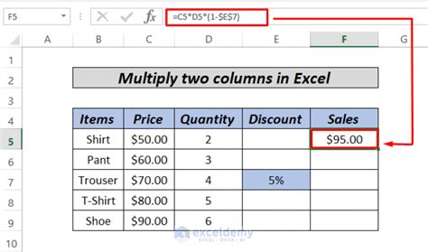 How To Multiply Two Columns In Excel 5 Easiest Methods Exceldemy