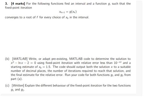 Solved 3 4 Marks For The Following Functions Find An