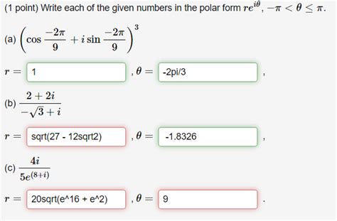 Solved 1 Point Write Each Of The Given Numbers In The