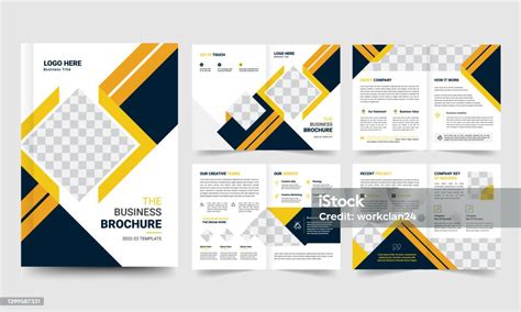 8 페이지 기업 비즈니스 회사 브로셔 프로필 템플릿 다목적 사용 표지 전단지 브로셔 잡지 전단지 및 더 많은 0명에 대한 스톡 벡터 아트 및 기타 이미지 Istock