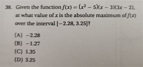 solved given the function f x x2 5 x 3 3x 2 ﻿at what
