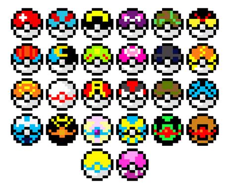 Pixel Pokeballs Pixel Art Maker