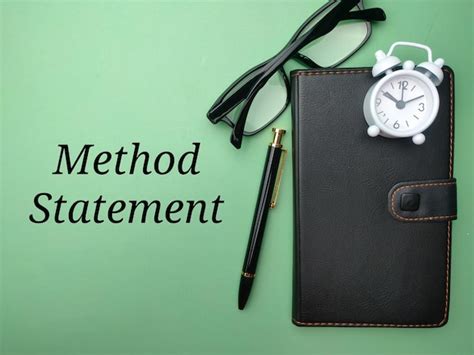 Premium Photo Notebookclock And Glasses With The Word Method Statement