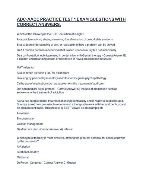 ADC AADC PRACTICE TEST EXAM QUESTIONS WITH CORRECT ANSWERS Exams Laboratory Practices And