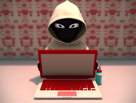 Premium Photo Cute Anonymous Hacker With Hoodie Using Computer Laptop