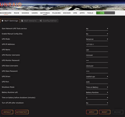 [plugin] nut v2 network ups tools plugin support unraid