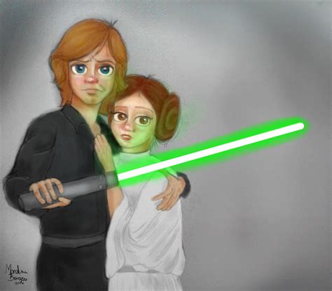 Luke Skywalker And Princess Leia Illustration By Monalisaborges On