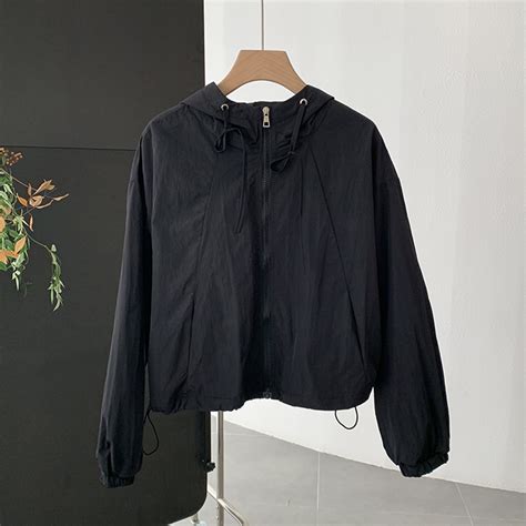 온어데일리 💛2way살탐방지💛 데일리 스트링 투웨이 바람막이 후드 자켓 Hi~175 바스락 간절기 크롭 아방핏 잠바 아우