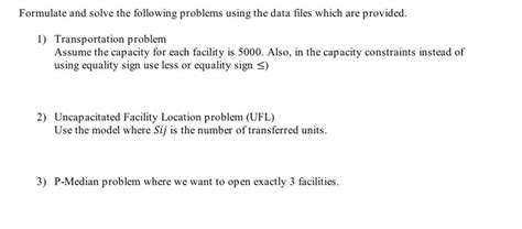 solved formulate and solve the following problems using the