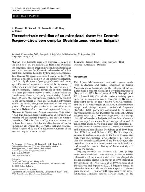 Pdf Thermotectonic Evolution Of An Extensional Dome The Cenozoic