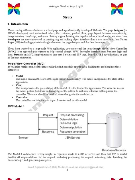 complete struts pdf java server pages model view controller