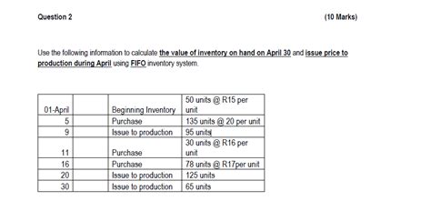Solved Question 210 ﻿marksuse The Following Information To