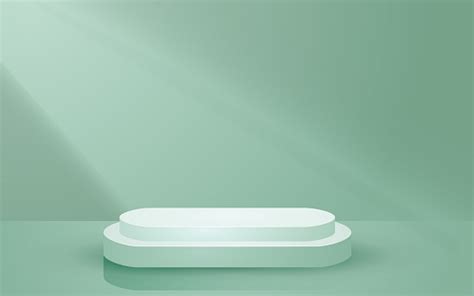 추상 장면 3d 연단 라운드 파스텔 녹색 배경 제품 프리젠 테이션 모형 쇼 개체 그룹에 대한 스톡 벡터 아트 및 기타 이미지 개체 그룹 받침대 3차원 형태 Istock