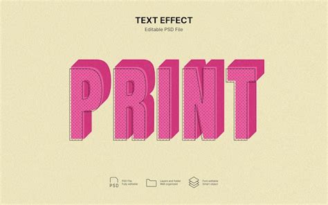 Premium Psd Offset Print Text Effect