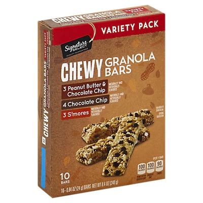 Diet Info For Signature Select Granola Bars Chewy Variety Pack 10 Count