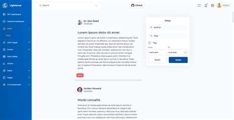 Lightence Free Dashboard Template React Ant Design Template0