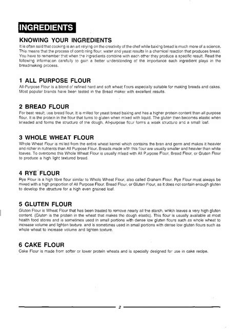 Magic Chef Breadmaker Parts Model Es1850 Type 635 Instruction Manual