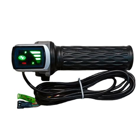 电动车无锁转把48v60v不通用霍尔电量锂电显示剩余长线sm口自动头虎窝淘