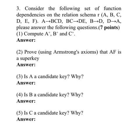 Solved 3 Consider The Following Set Of Function