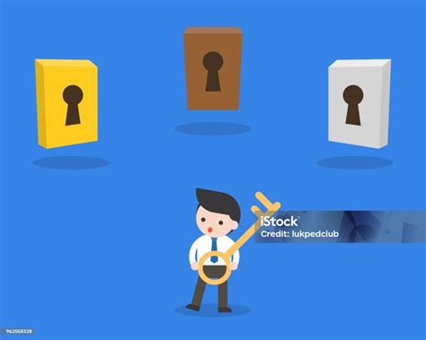 다른 3 개의 열쇠 구멍 만드는 결정 개념 평면 디자인으로 키 사업 보류 가능성에 대한 스톡 벡터 아트 및 기타 이미지 가능성 개념 개념과 주제 Istock