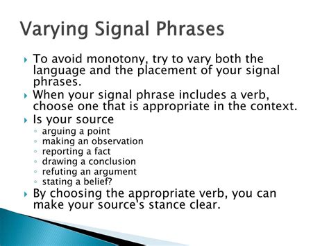 PPT SIGNAL PHRASES What Are They Why Should I Use Them When And How Should I Use Them
