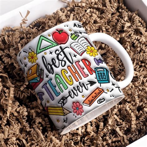 3d Inflated Teacher Mug Wrap 3d Teacher Mug 11oz 15oz Mug Design 3d