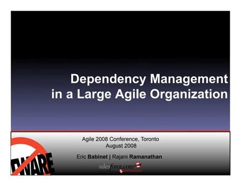 dependency management in a large agile environment pdf