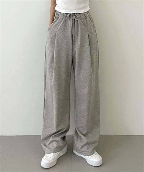 💖데일리사계절💖 다온 가을 간절기 봄 와이드 일자핏 핀턱 밴딩 롱 트레이닝 팬츠 캐주얼 꾸안꾸 산책룩 개강룩 대학생 Y2k 츄리닝 바지 에이블리