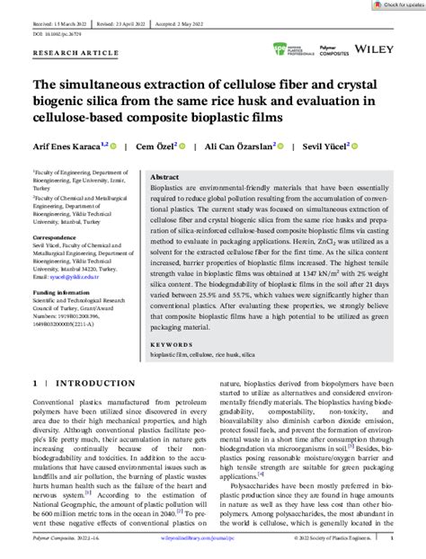 Pdf The Simultaneous Extraction Of Cellulose Fiber And Crystal