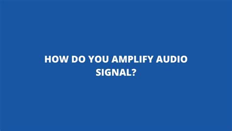 How Do You Amplify Audio Signal All For Turntables