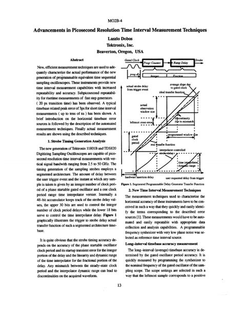 Advancements In Picosecond Resolution Time Interval Measurement Techniques Pdf Accuracy And