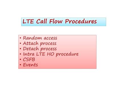 Lte Call Flow Procedures Intra Lte Ho Procedure Ppt