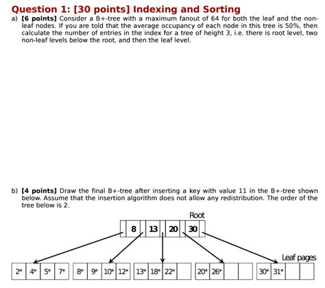 solved question 1 [30 points] indexing and sorting a [6
