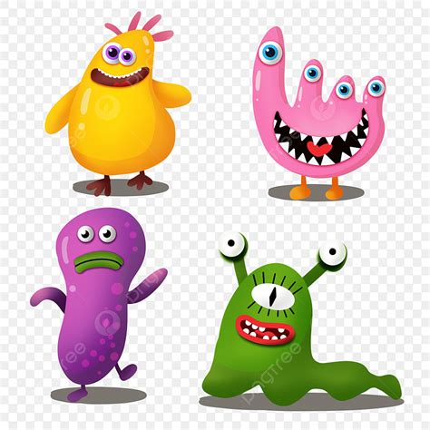 귀여운 일러스트 재미있는 만화 작은 괴물 아름다운 만화 괴물 Png 일러스트 및 Psd 이미지 무료 다운로드 Pngtree