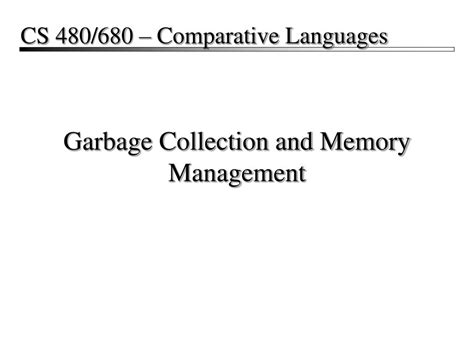 Ppt Garbage Collection And Memory Management Powerpoint Presentation Id3299334