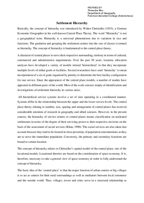 Pdf Settlement Hierarchy