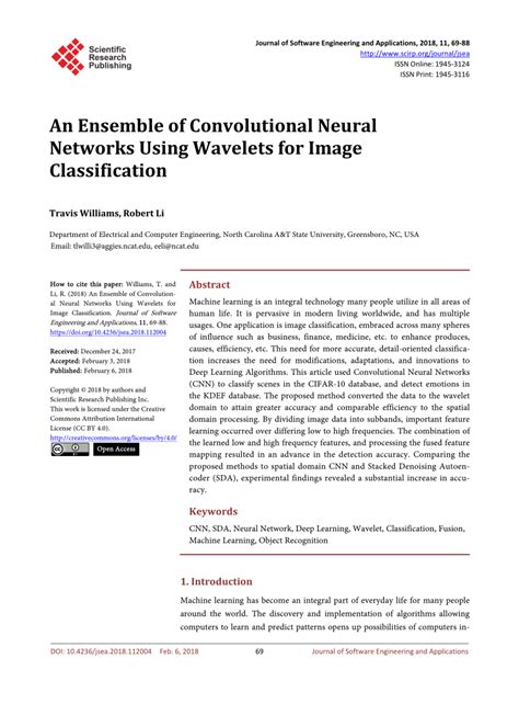 Pdf An Ensemble Of Convolutional Neural Networks Using Wavelets For