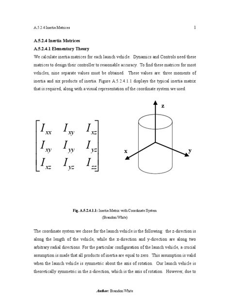A524 Inertia Matrices Pdf Rocket Propellant Multistage Rocket