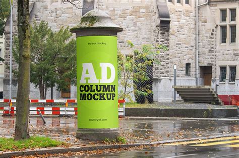 Street Ad Column Free Mockup Dealjumbo