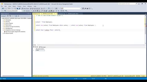 second highest salary in sql sql interview questions ms sql server youtube