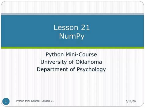 Ppt Lesson 21 Numpy Powerpoint Presentation Free Download Id486876
