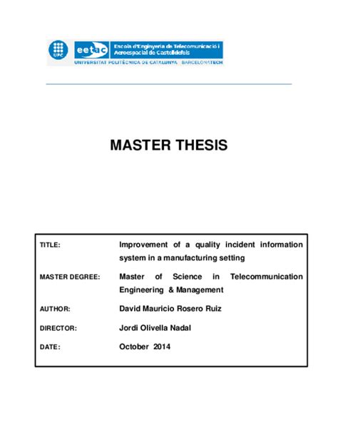 Pdf Improvement Of A Of Quality Incident Information System In A