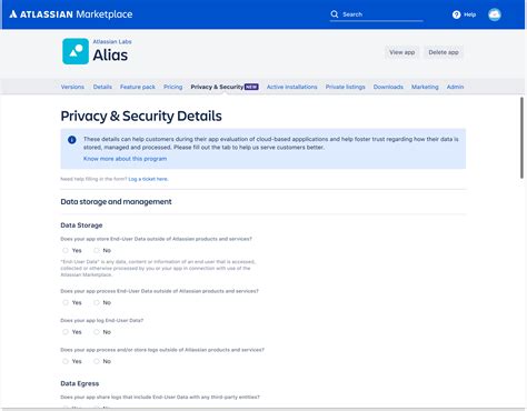 New Privacy And Security Tab In The Marketplace Listing