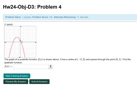 Solved Hw24 Obj D3 Problem 4 Problem Value 1 Points
