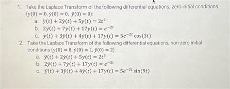 solved 1 take the laplace transform of the following