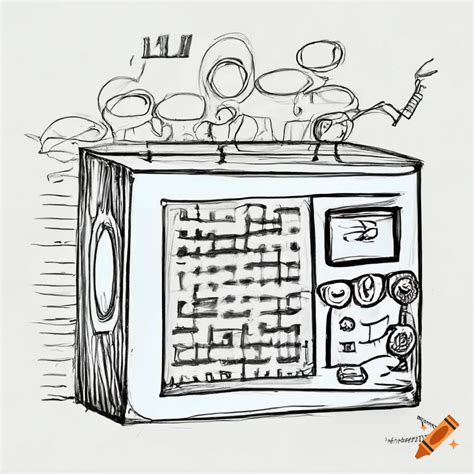 Hyperdimensional Computing Cartoon Drawing On White Paper