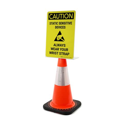 Caution Esd Control Area With Icon Always Wear Your Wrist Strap